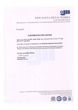 WORK EXPERIENCE LETTER | PDF