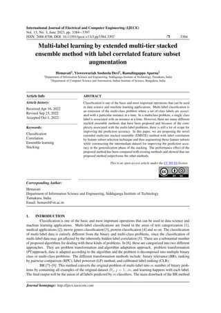 Multi-label learning by extended multi-tier stacked ensemble method with label correlated ...