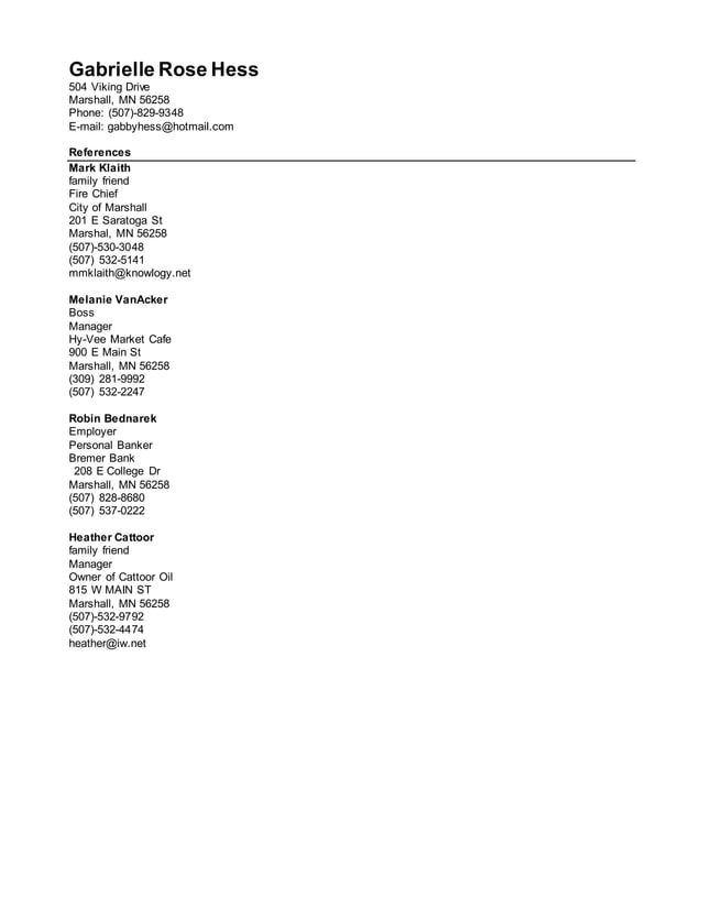 Reference List | DOCX