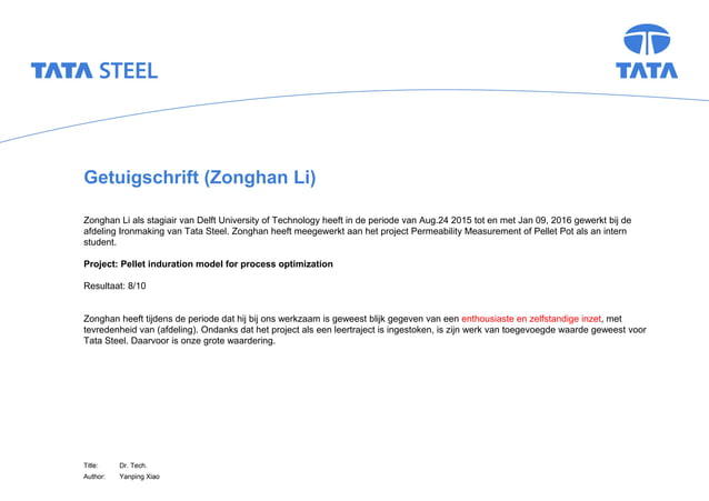 format stage getuigschrift | DOC