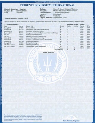 Hartzell Official Transcript | PDF