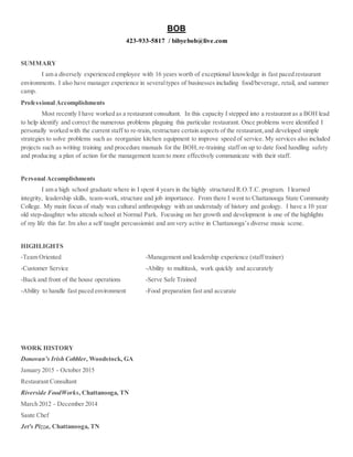 E. Bob Perry Resume 2 | PDF