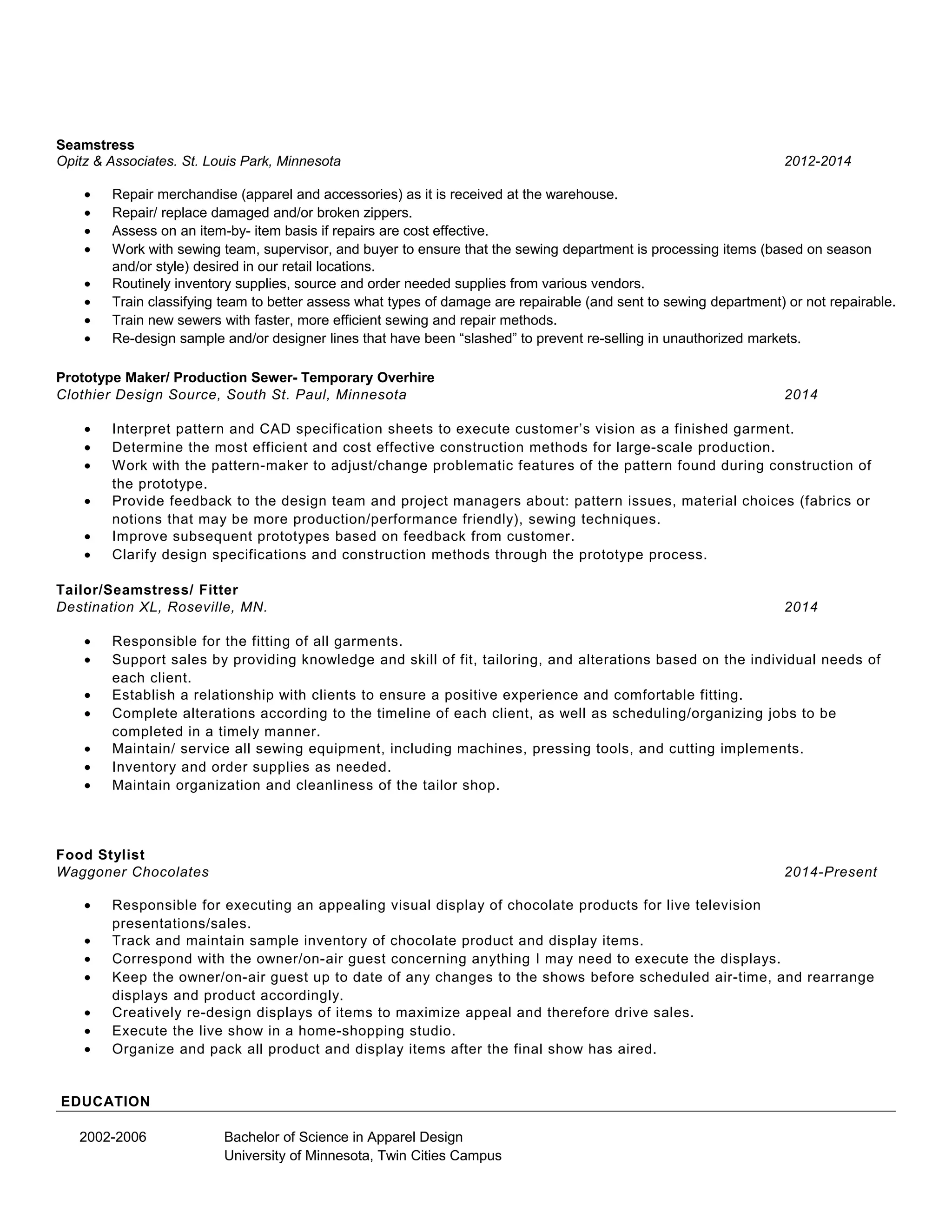Resume of Anna LaVigne | DOC