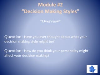 Decision Making Styles | PPTX