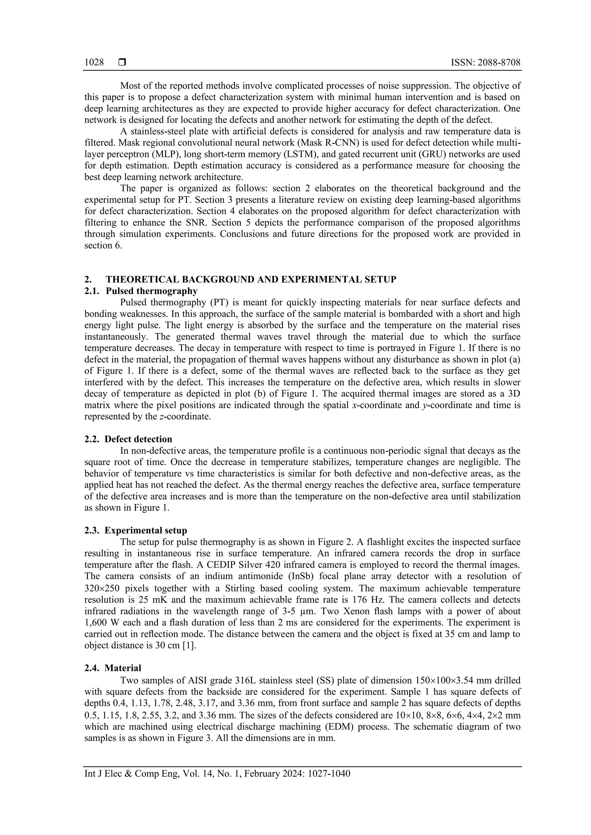 Deep Learning With Filtering For Defect Characterization In Pulsed