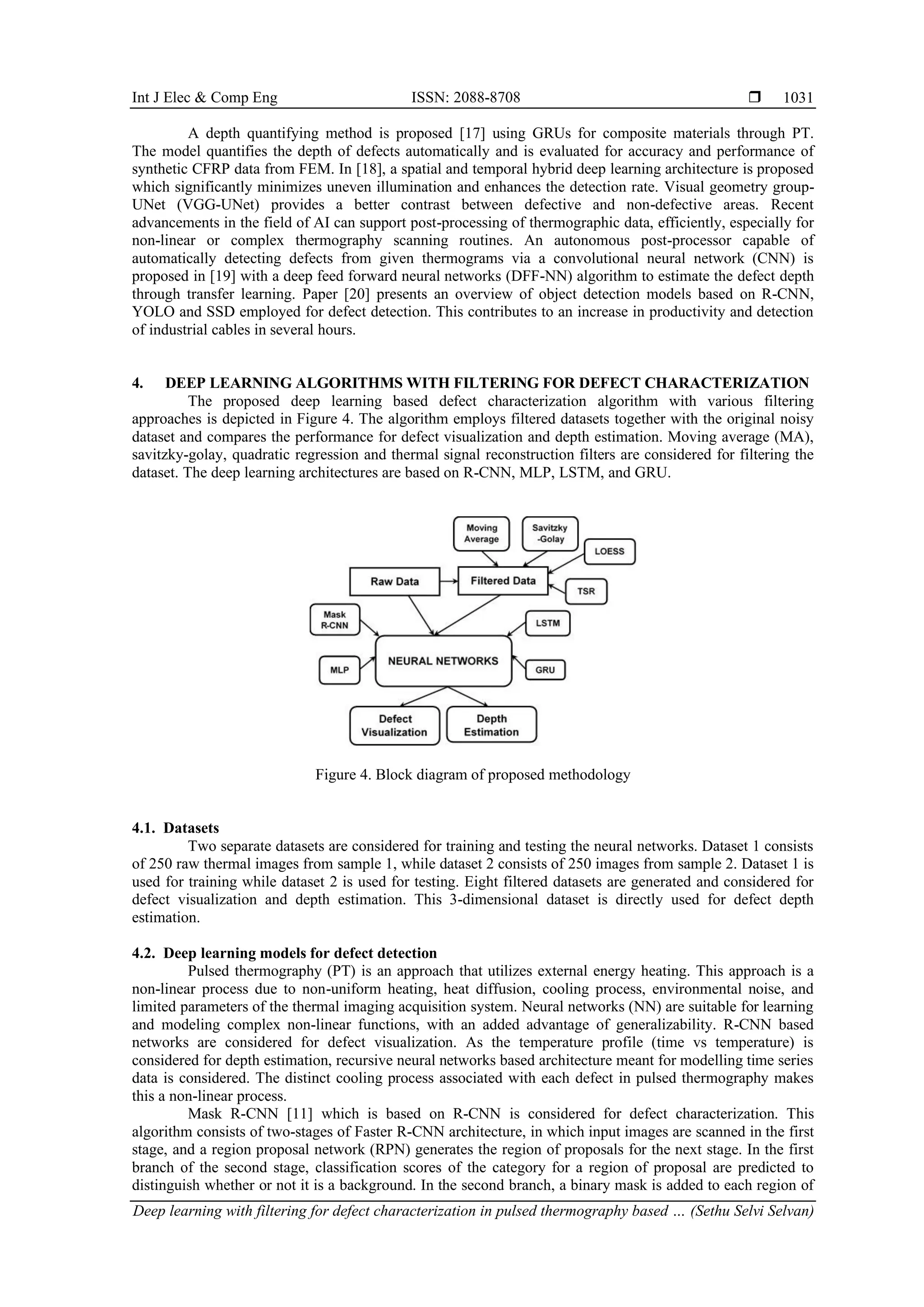 Deep Learning With Filtering For Defect Characterization In Pulsed