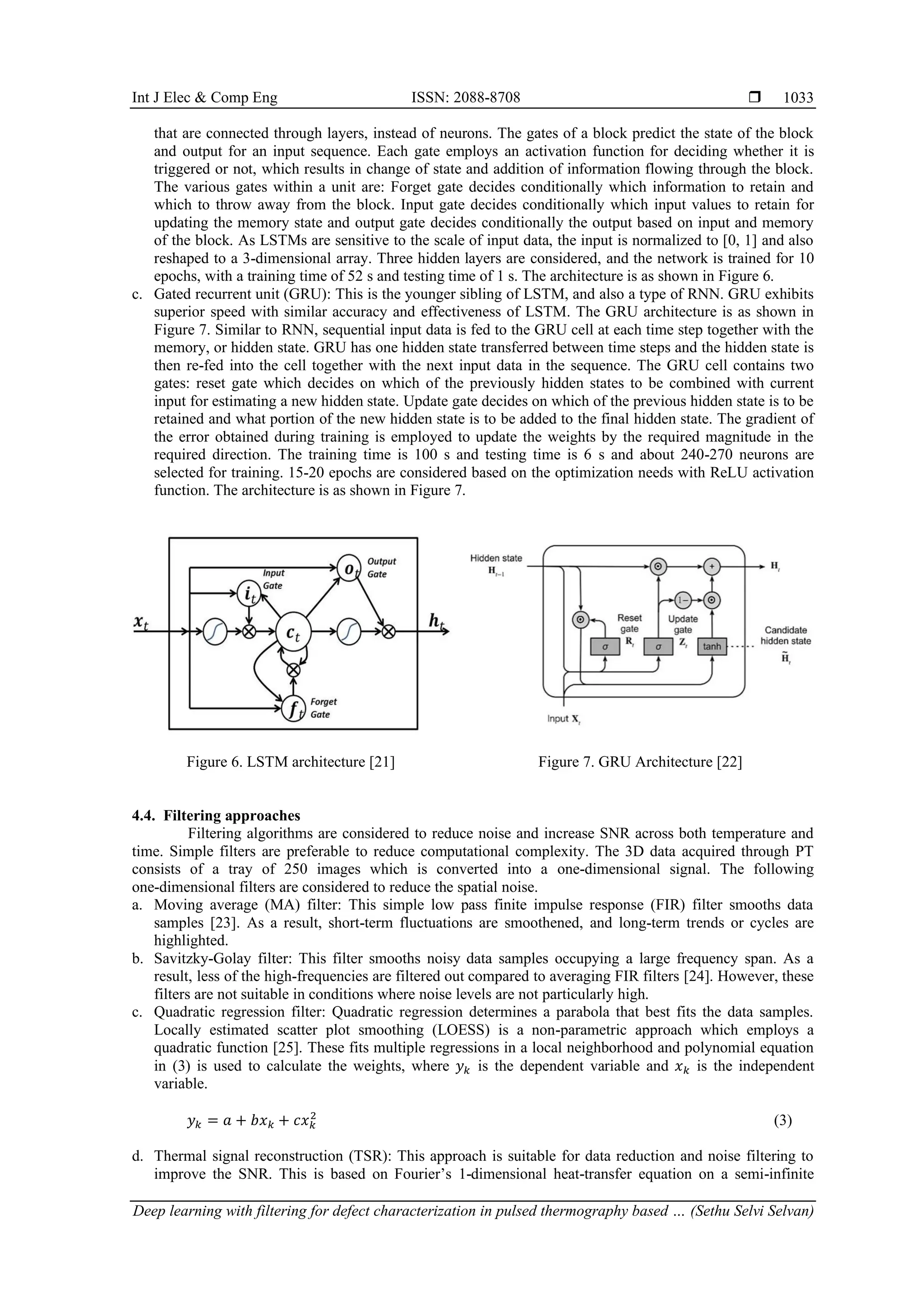 Deep Learning With Filtering For Defect Characterization In Pulsed