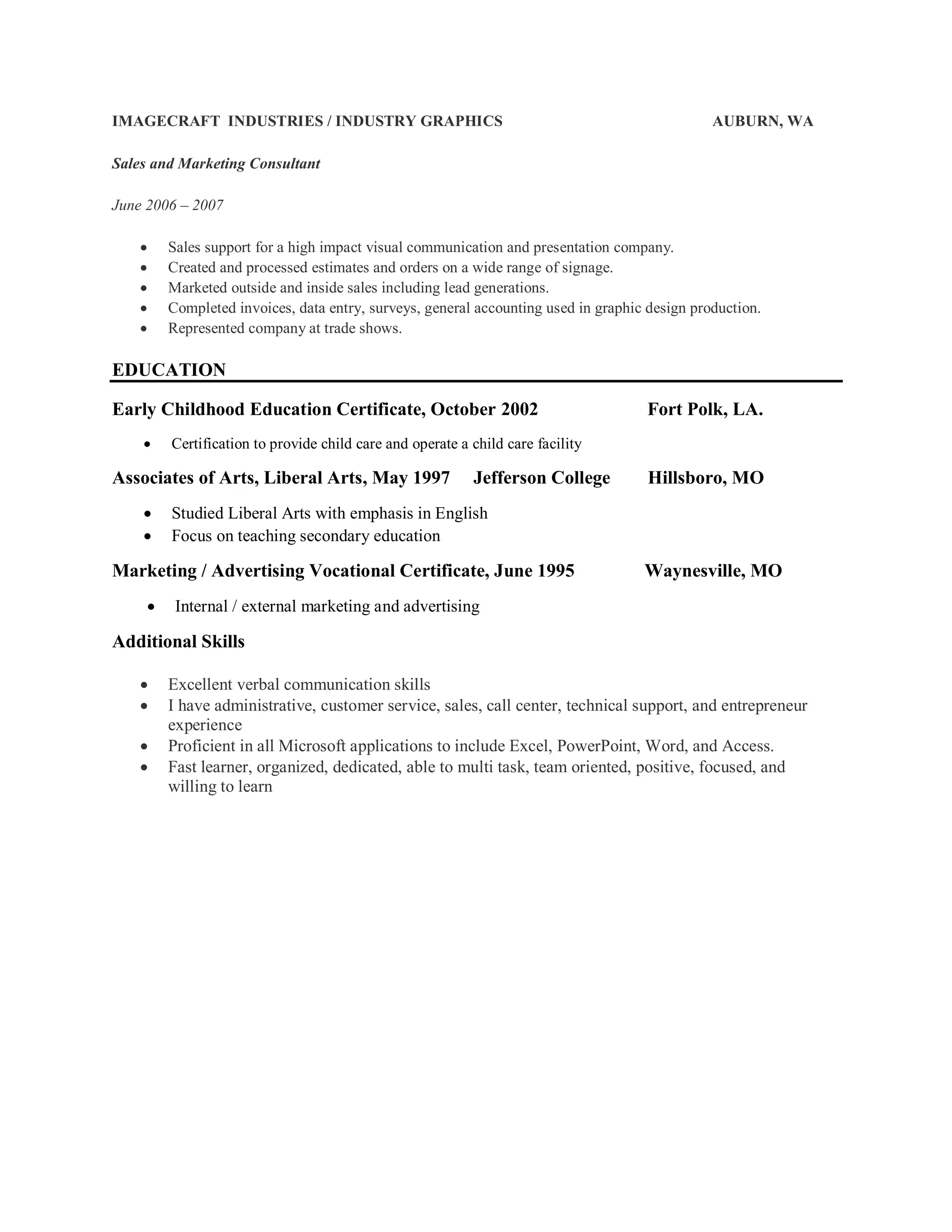 Tabitha Resume (Tabitha Cowee) | PDF | Daycare and Pre-School | Parenting