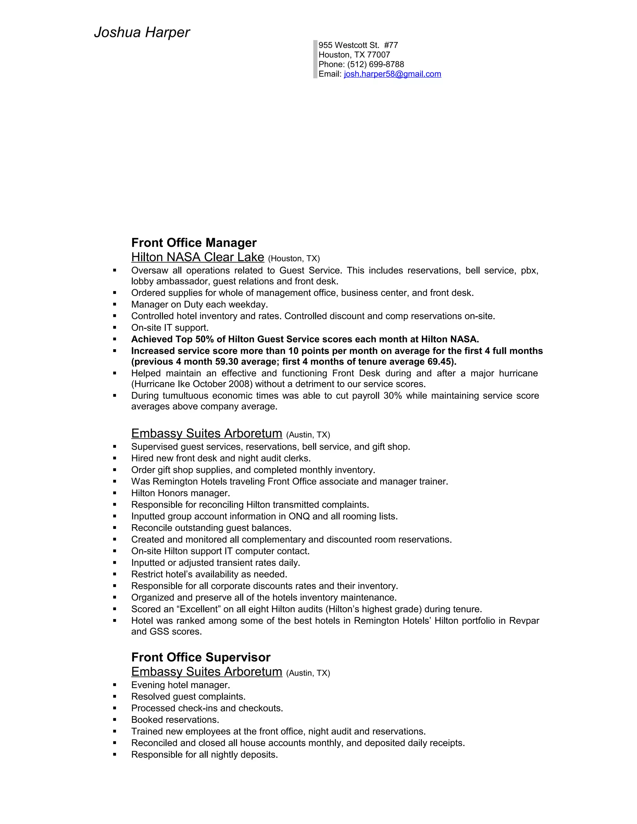 Josh Harper Resume 2016 | PDF