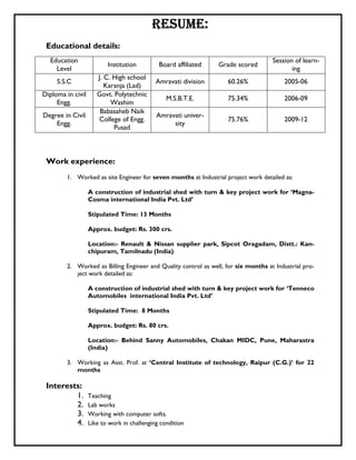 mod resume 6 | PDF