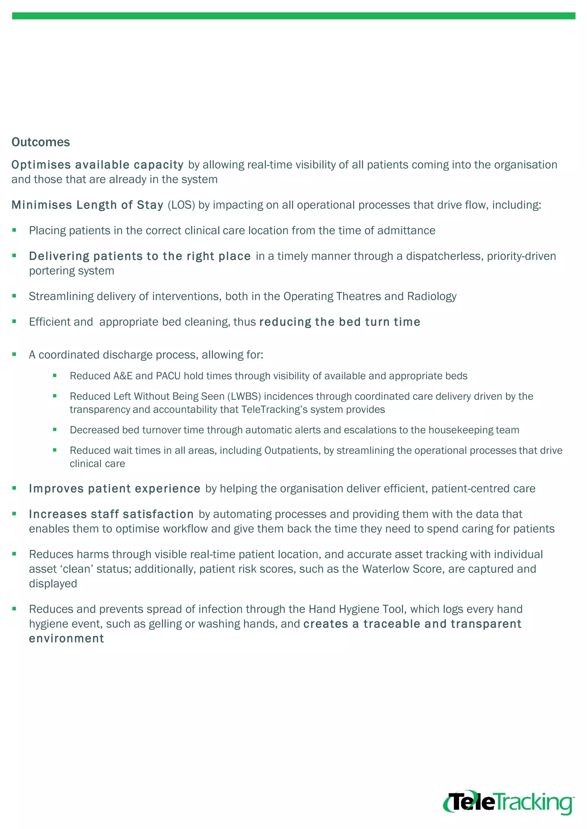 TeleTracking Overview Booklet | PDF