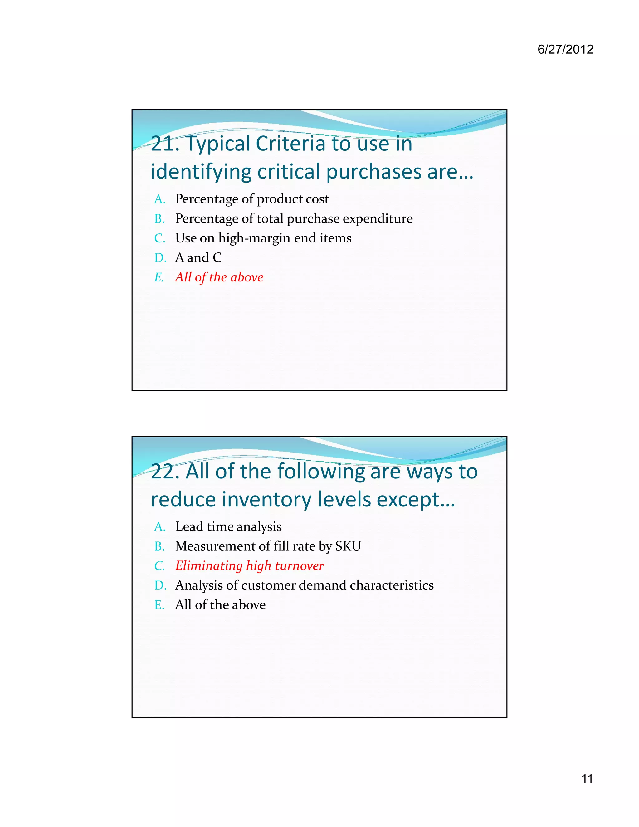 98383810 inventory-and-scm-mc qs | PDF | Logistics | Business