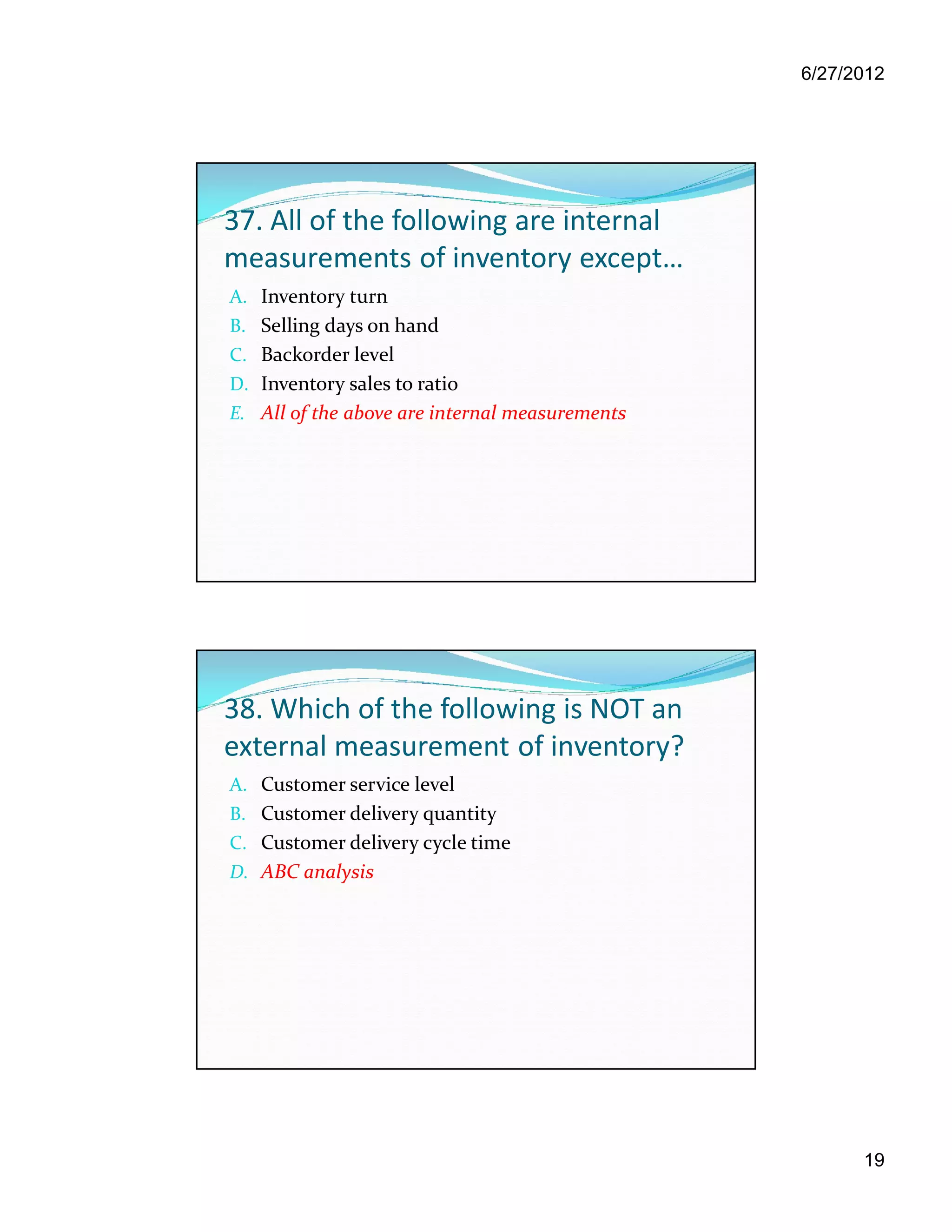 98383810 inventory-and-scm-mc qs | PDF | Logistics | Business