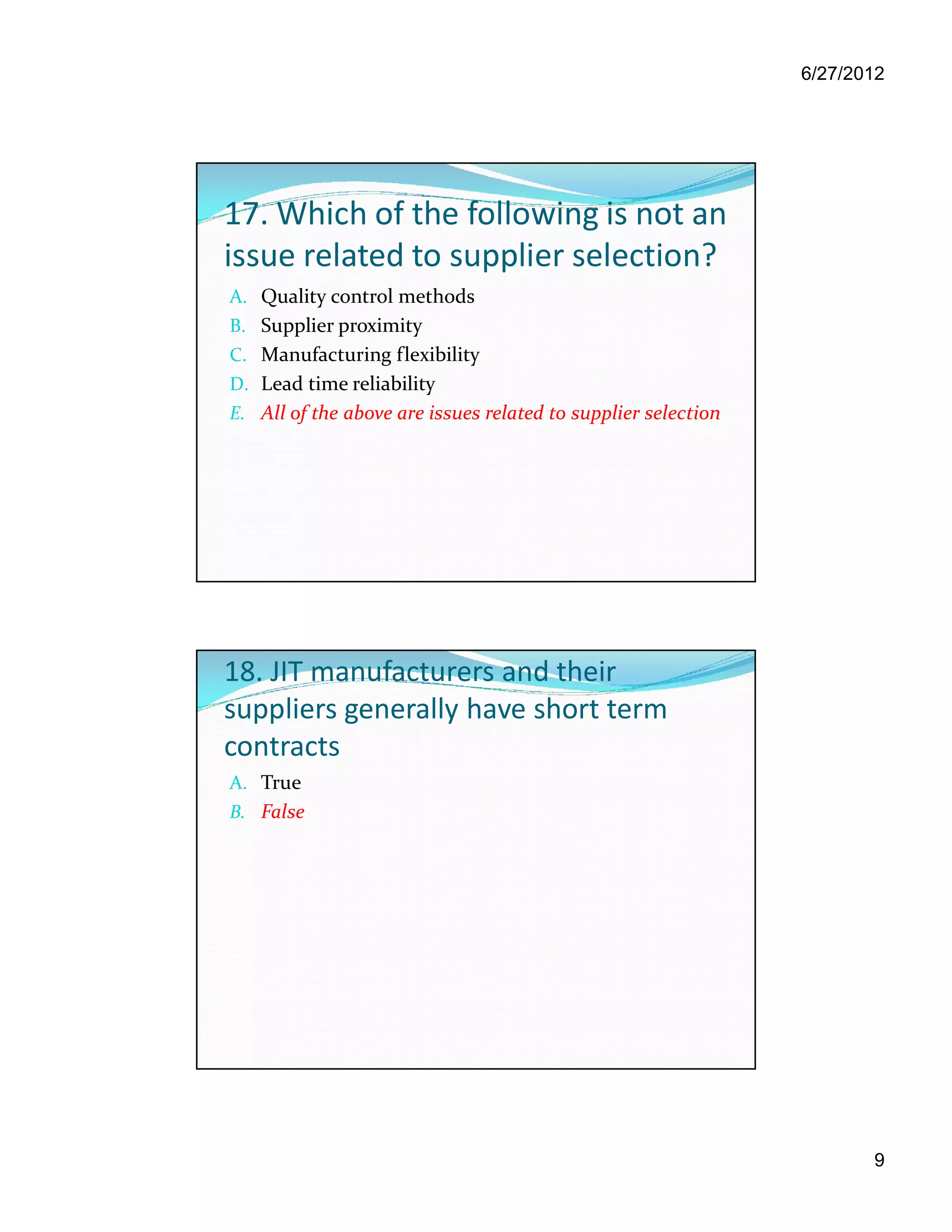 98383810 inventory-and-scm-mc qs | PDF | Logistics | Business