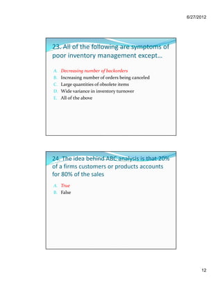 98383810 inventory-and-scm-mc qs | PDF | Logistics | Business