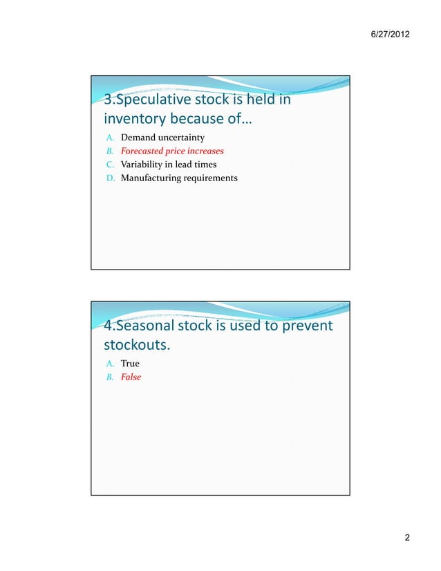 98383810 inventory-and-scm-mc qs | PDF | Logistics | Business
