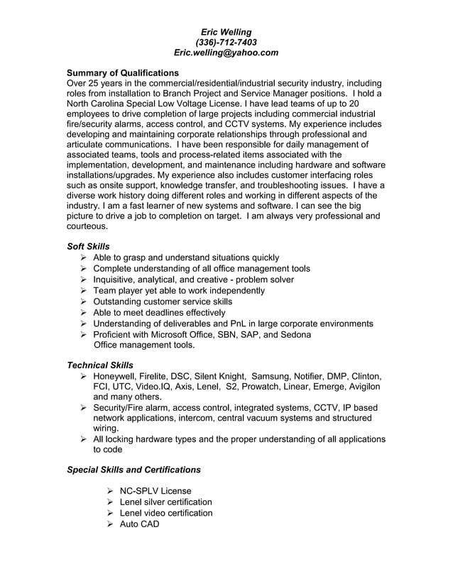 Eric Welling Resume 04-06-15 | PDF