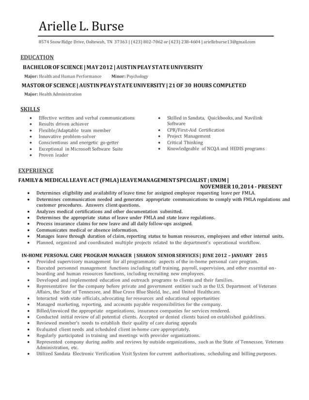 Arielle's Resume 2016 | PDF