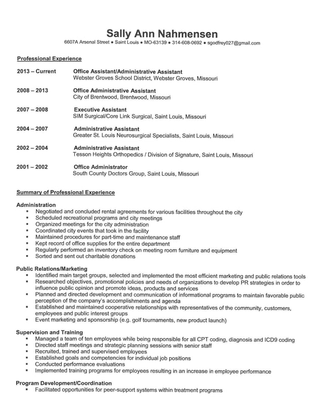 Sally.Nahmensen resume | PDF