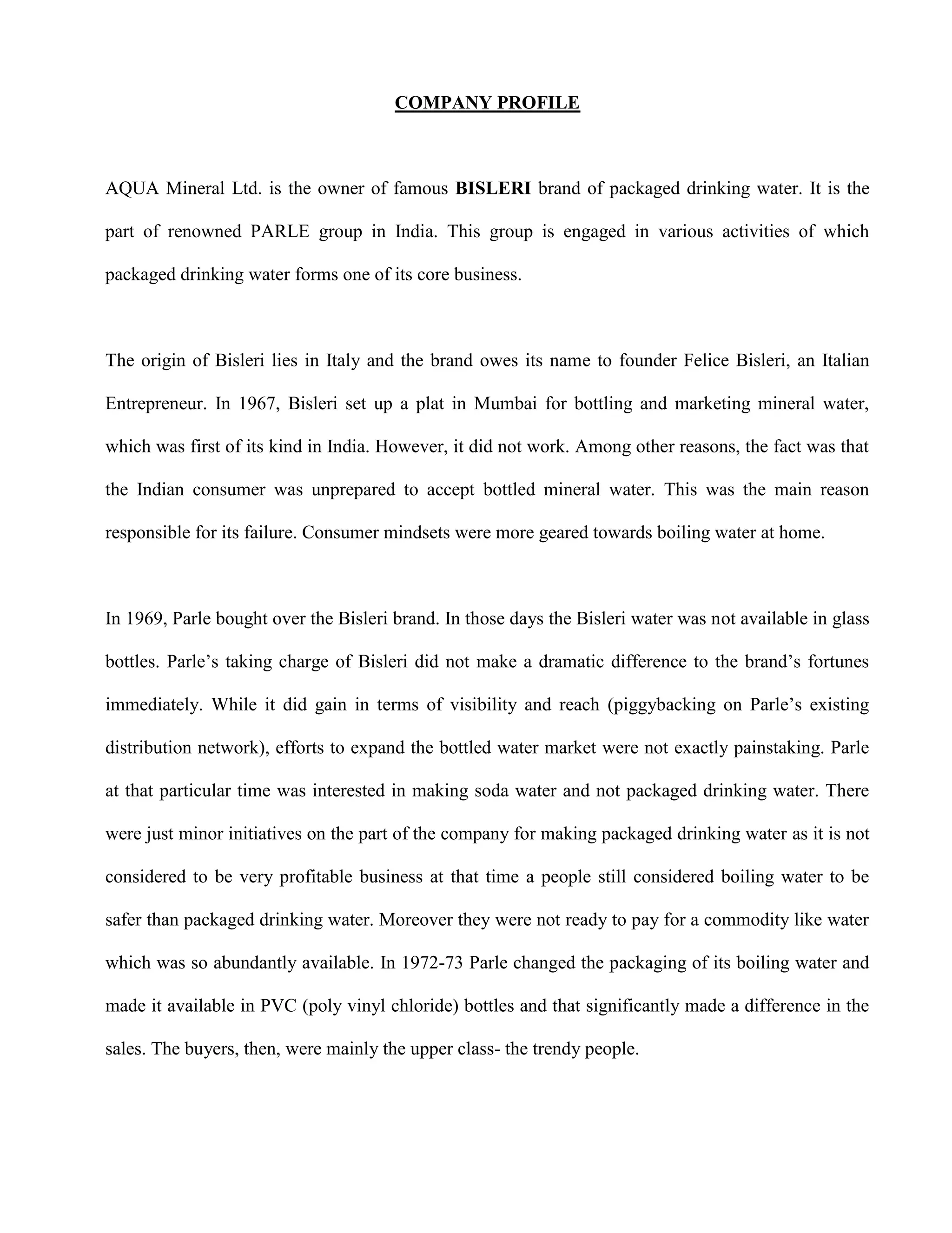 98404052 a-comparative-study-of-bisleri-and-aquafina-mieral-water | DOCX