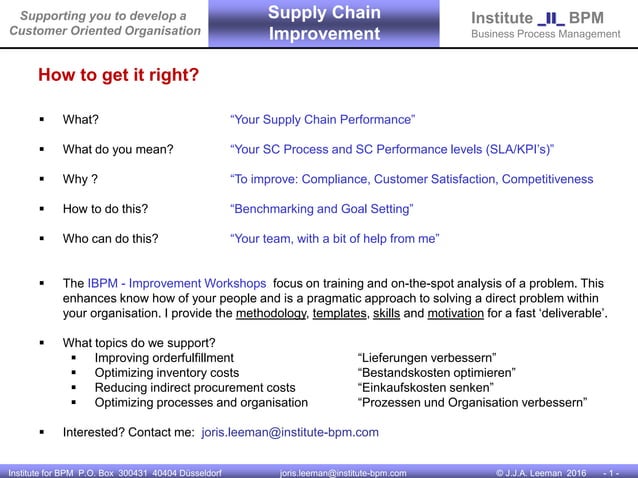 Supply Chain Improvement_How to get it right! | PDF