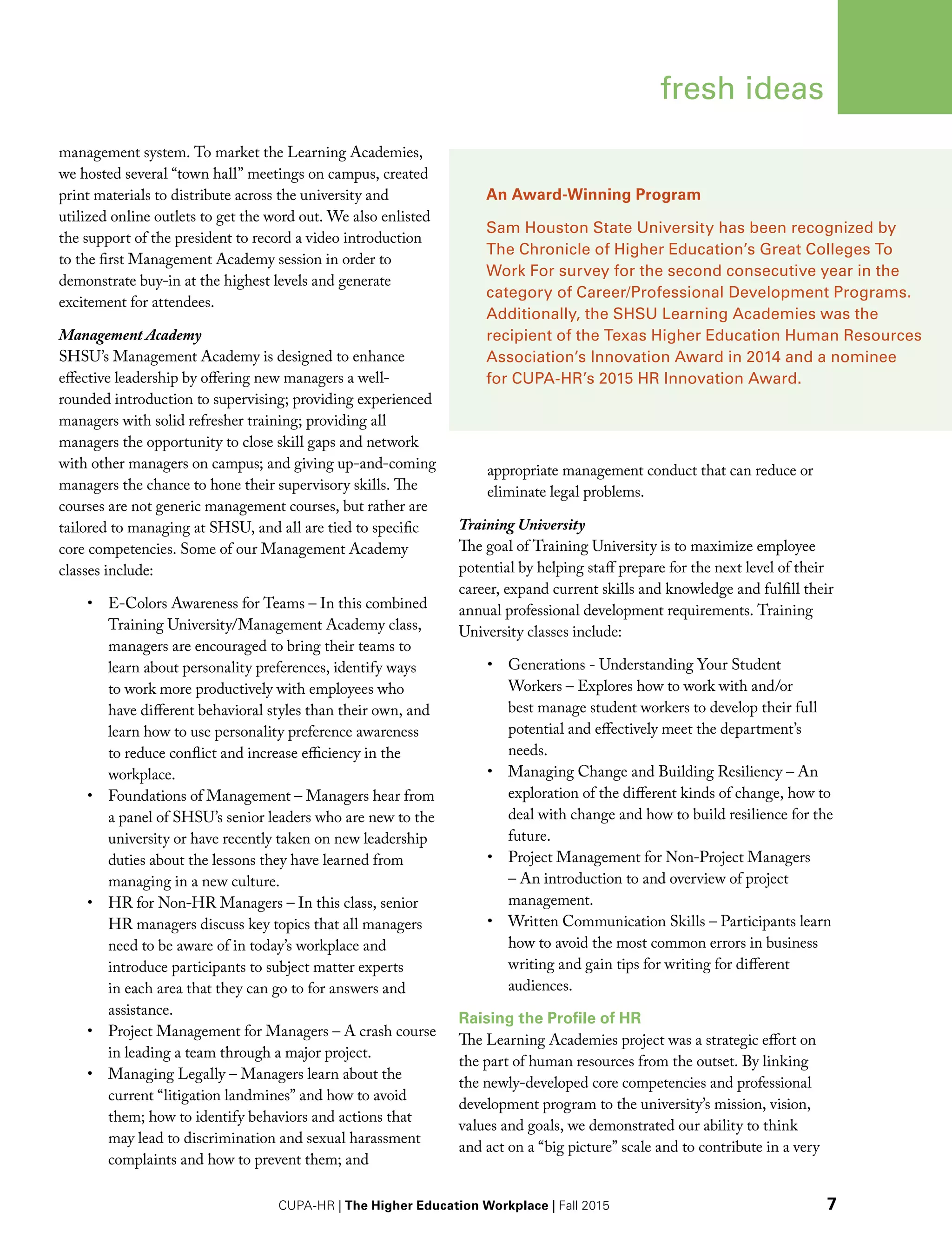 Learning Academies CUPA HR Article | PDF