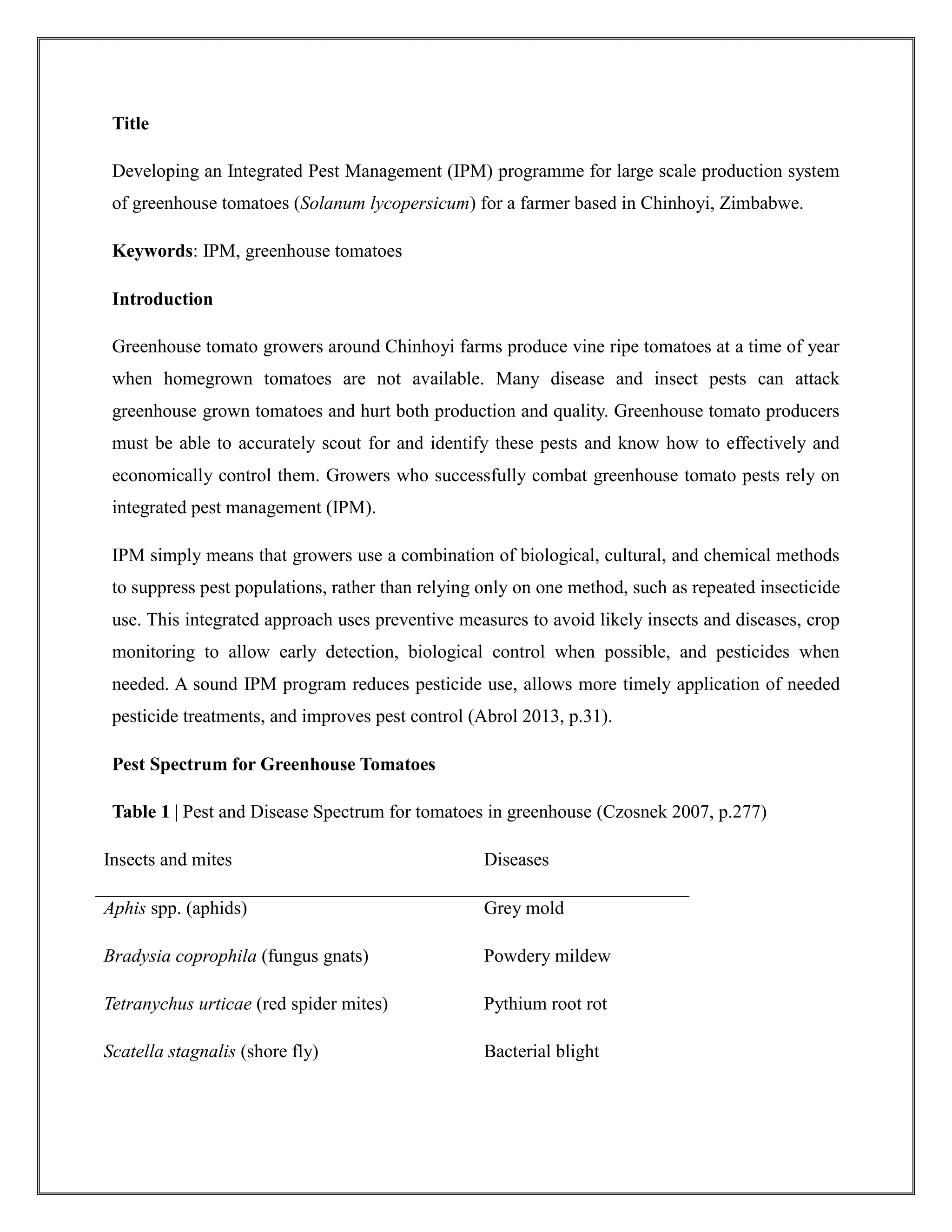 Integrated Pest Management | PDF
