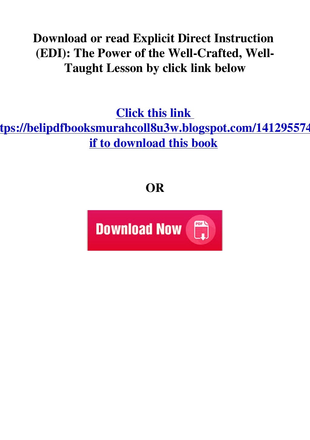 hardcover$ @@ Explicit Direct Instruction (EDI): The Power of the Well ... hardcover$ @@ Explicit Direct Instruction (EDI): The Power of the Well ...