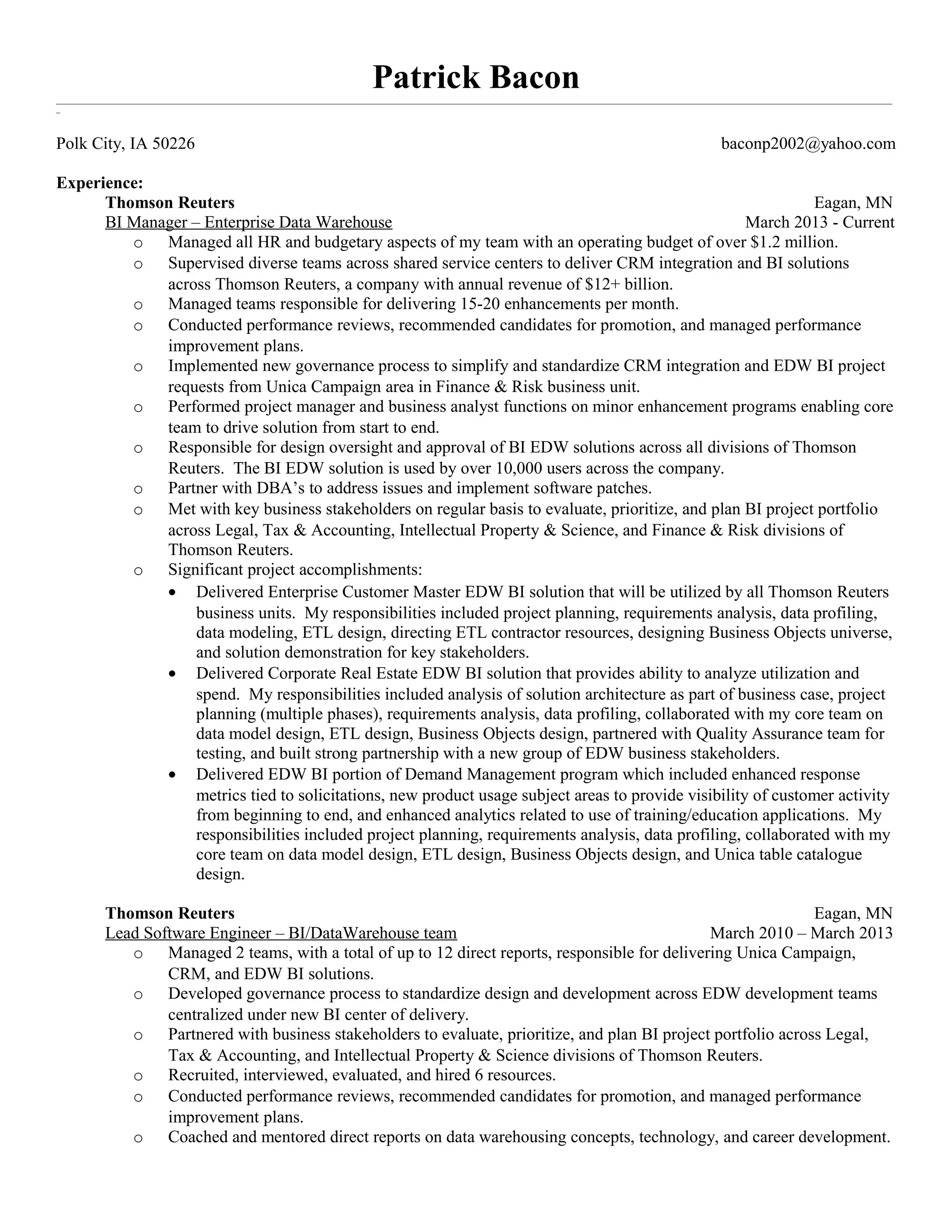 Patrick Bacon final resume cleansed | PDF