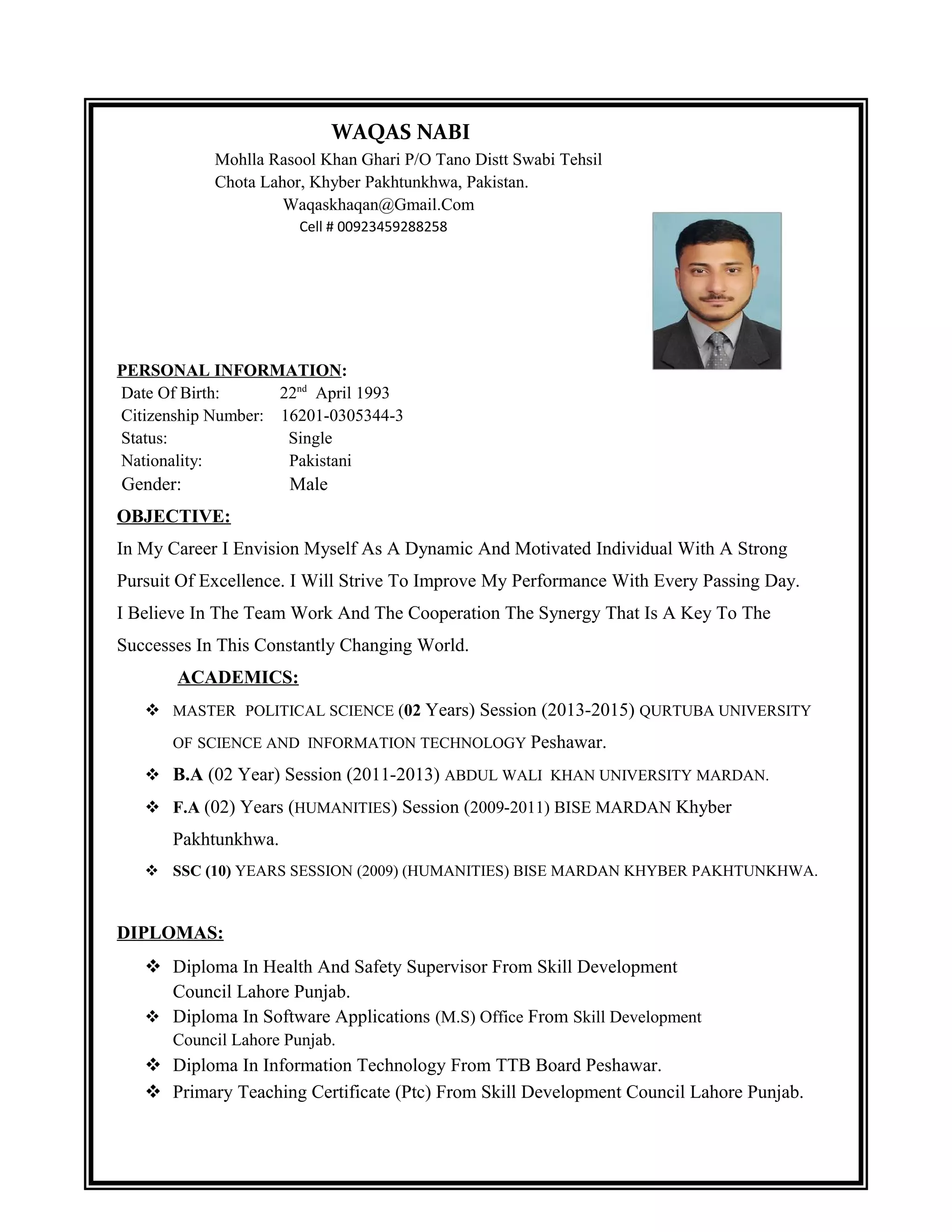 waqas new CV | PDF