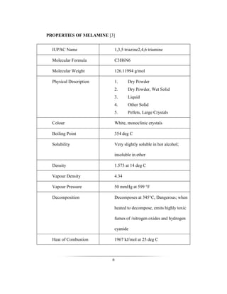 INDUSTRIAL PRODUCTION OF MELAMINE Final | PDF