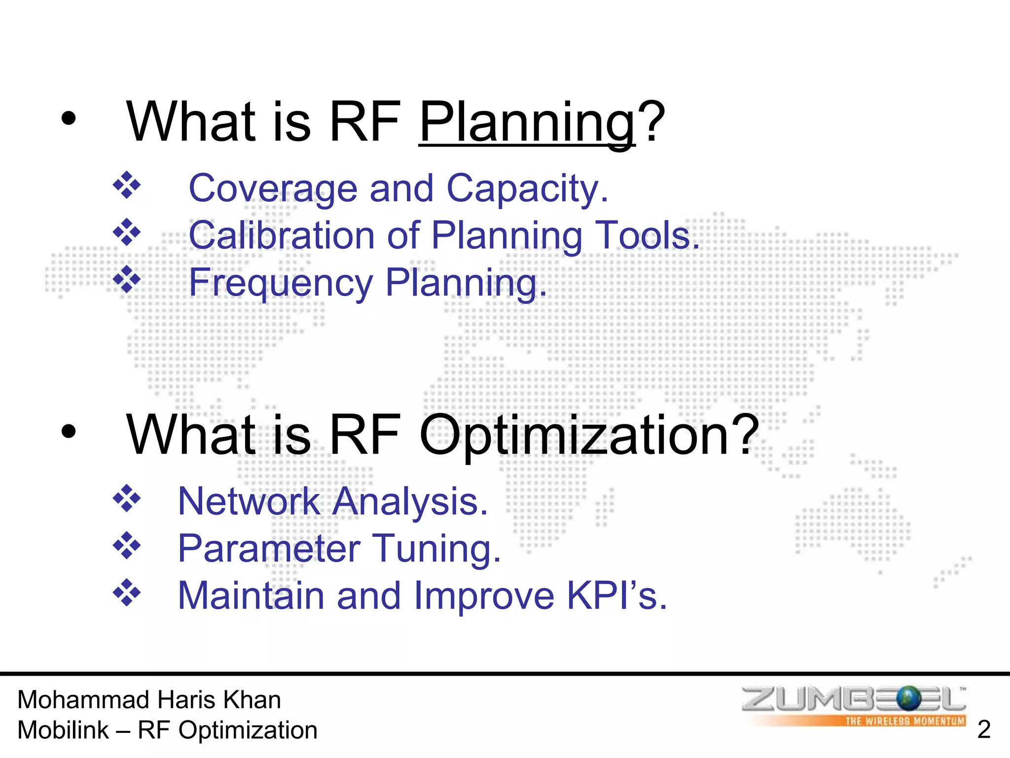 Presentation Rf Optimization And Planning | PPT