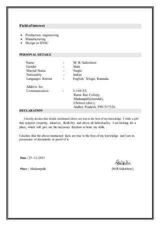 kishore resume - Copy | DOCX