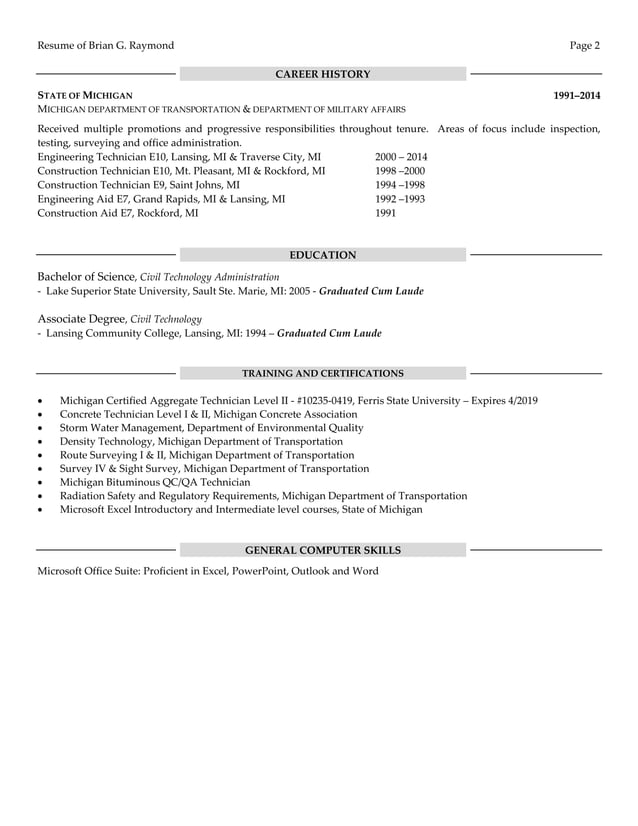 Brian Raymond Resume 8.25.14
