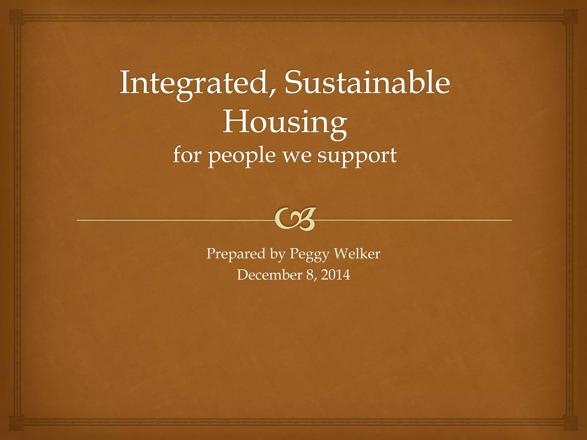 Integrated Sustainable Housing Models | PDF