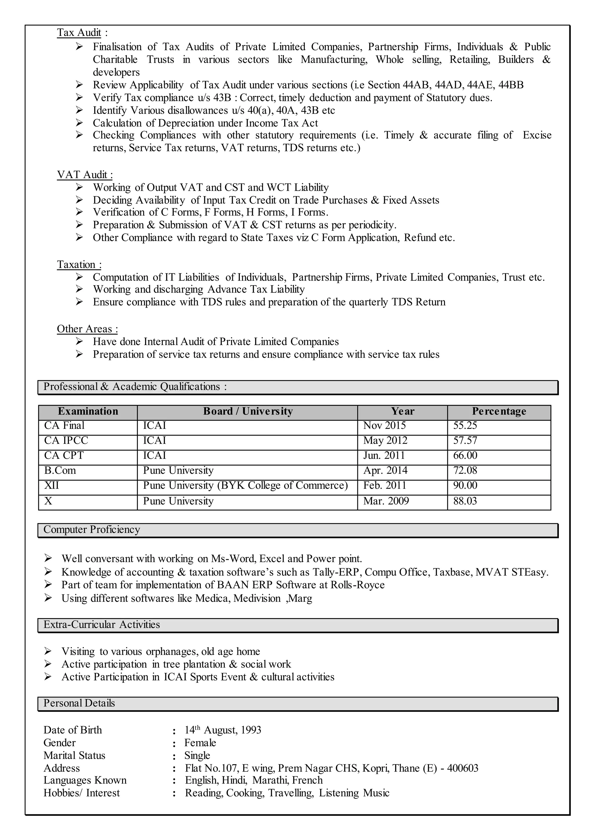 Resume - CA Shital Pawar | DOCX