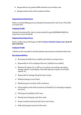 CV YOGESH (2) | DOC | Logistics | Business