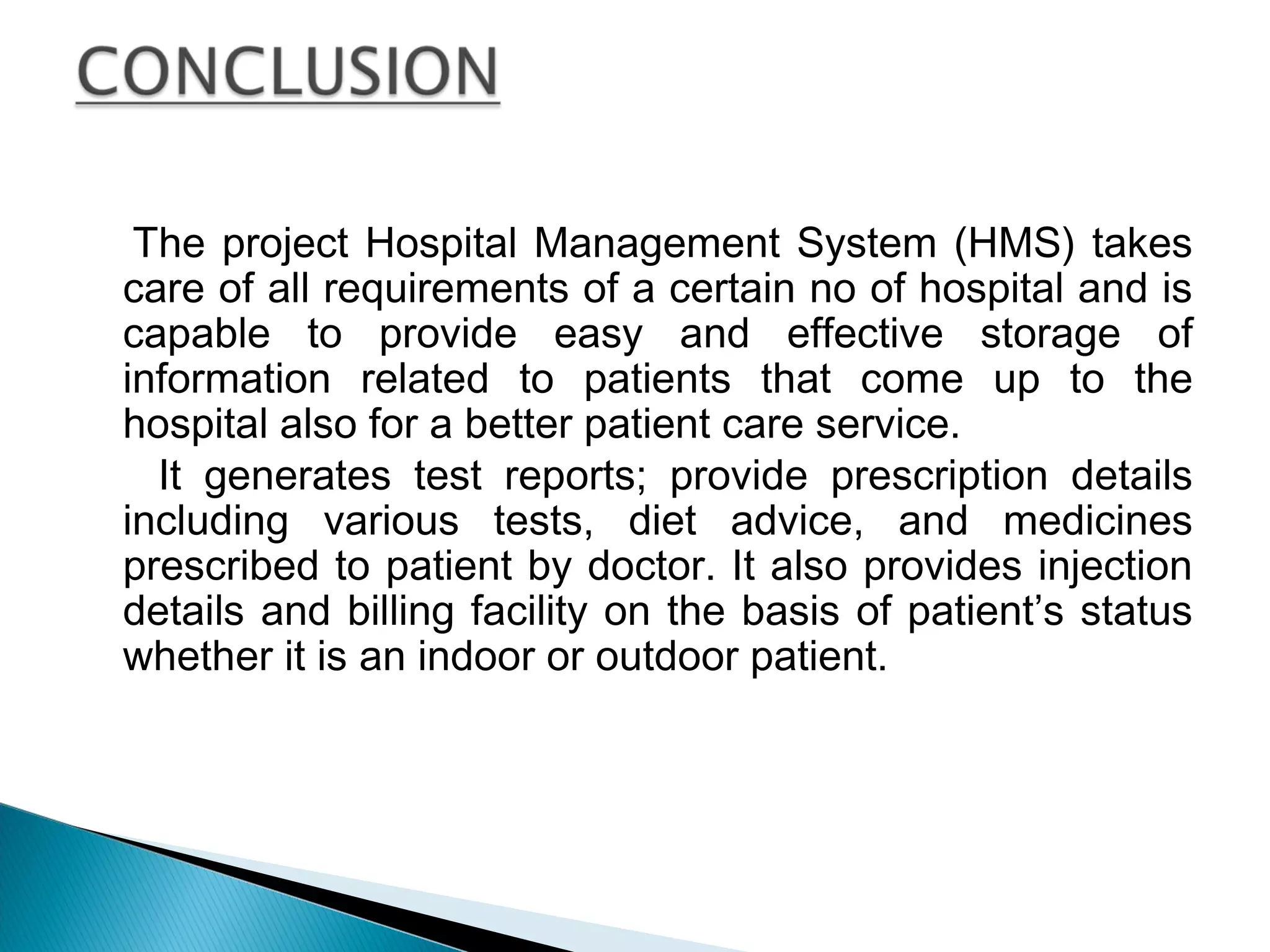 HOSPITAL MANAGEMENT SYSTEM ppt | PPT | Infectious Diseases | Diseases ...