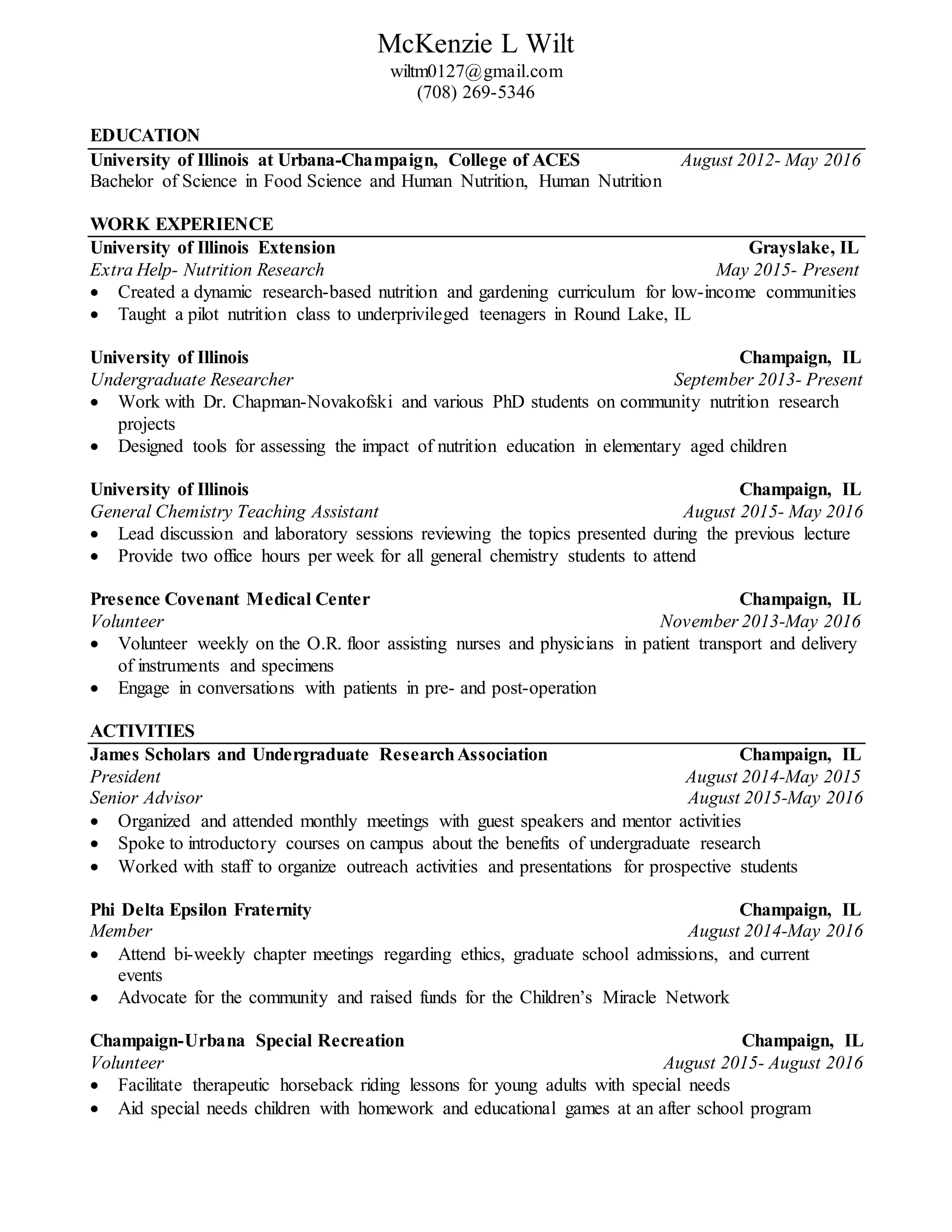 McKenzie Wilt Resume | DOCX