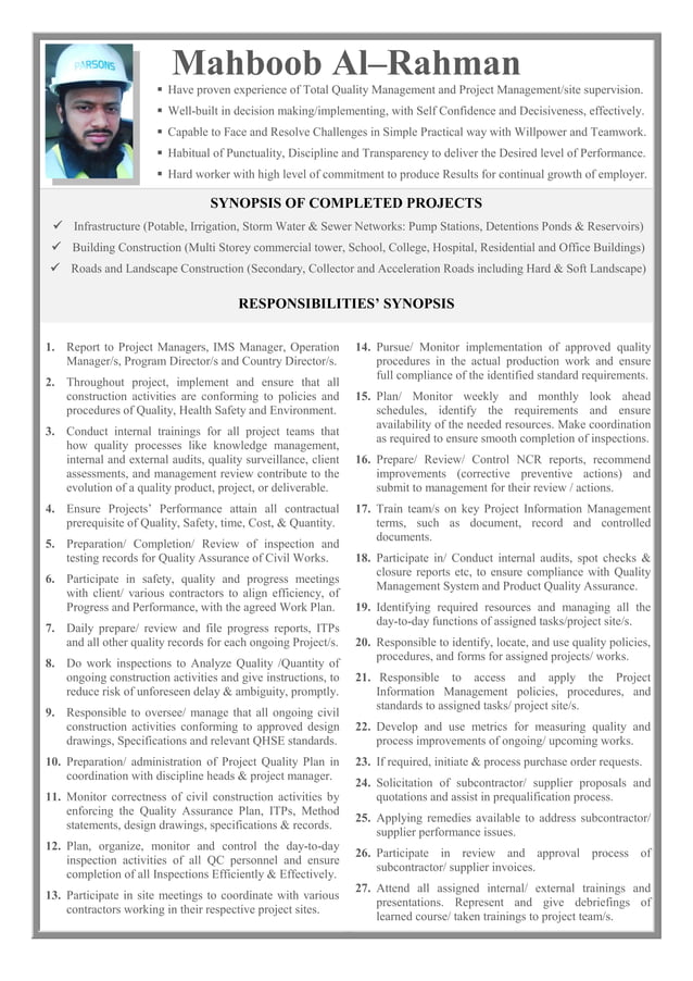 Engineer Mahboob's CV | PDF