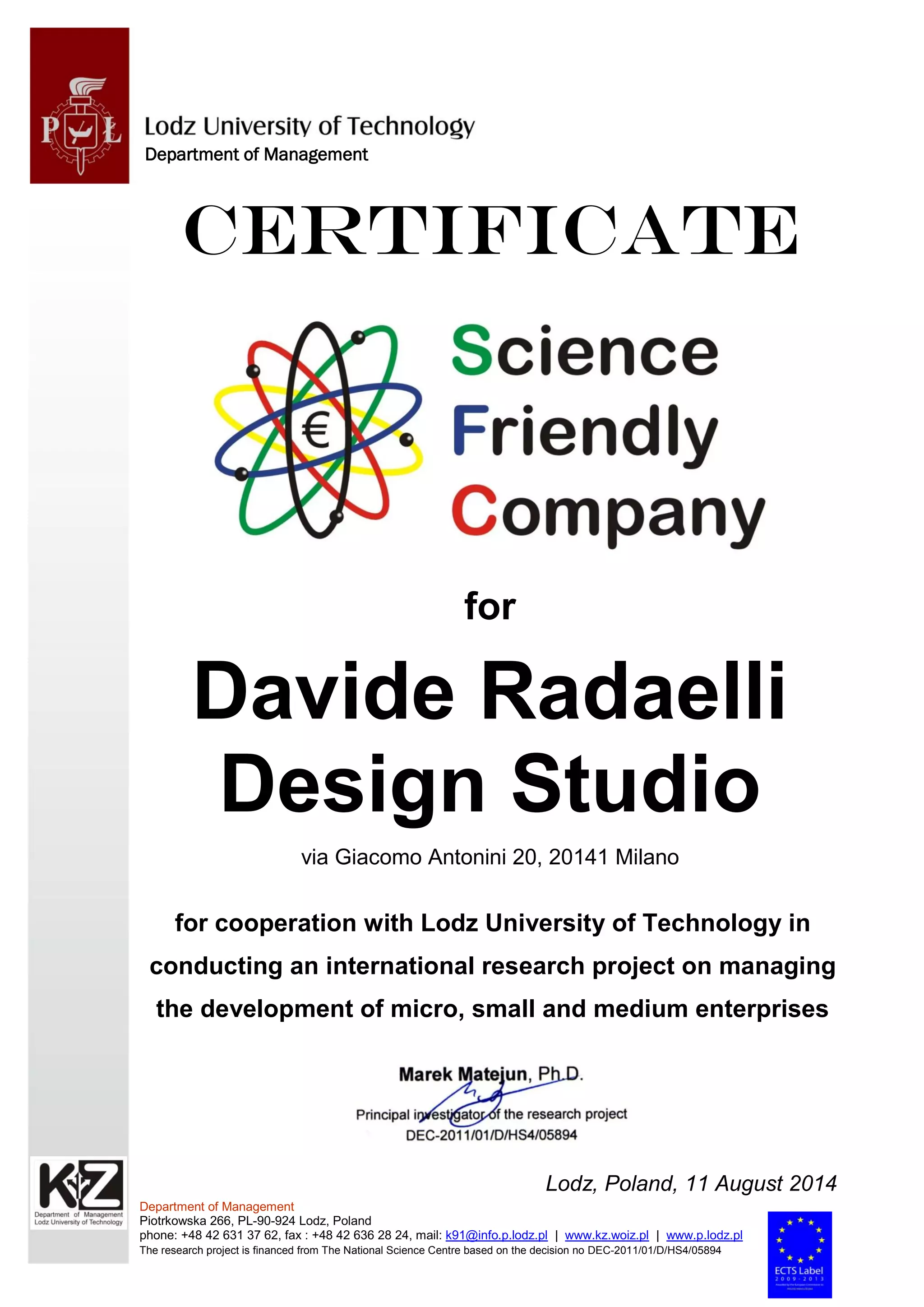 Davide-Radaelli - Science Friendly Company | PDF | Business | Business ...