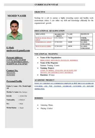 NASIR CV new | PDF