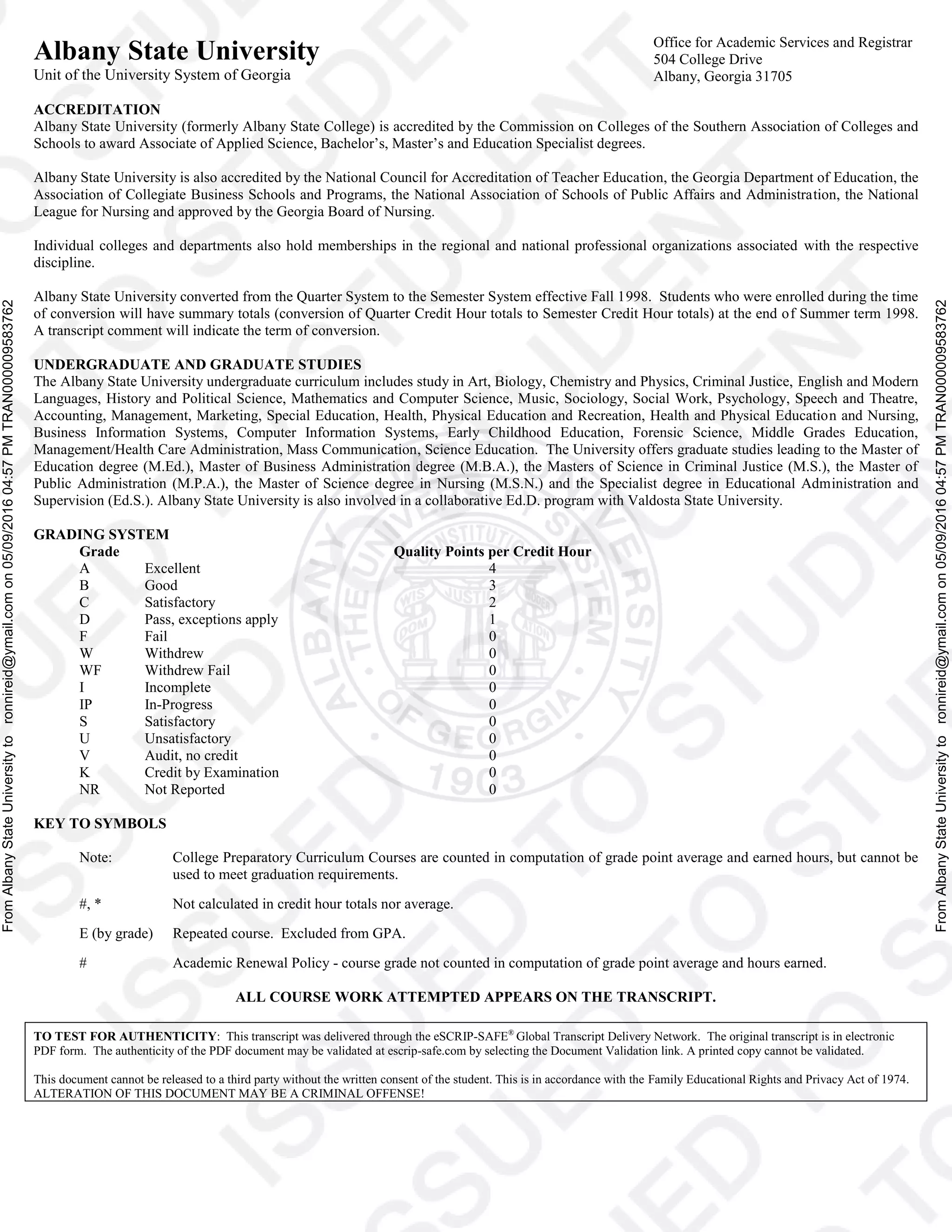 completed-transcript-9583762 ASU | PDF