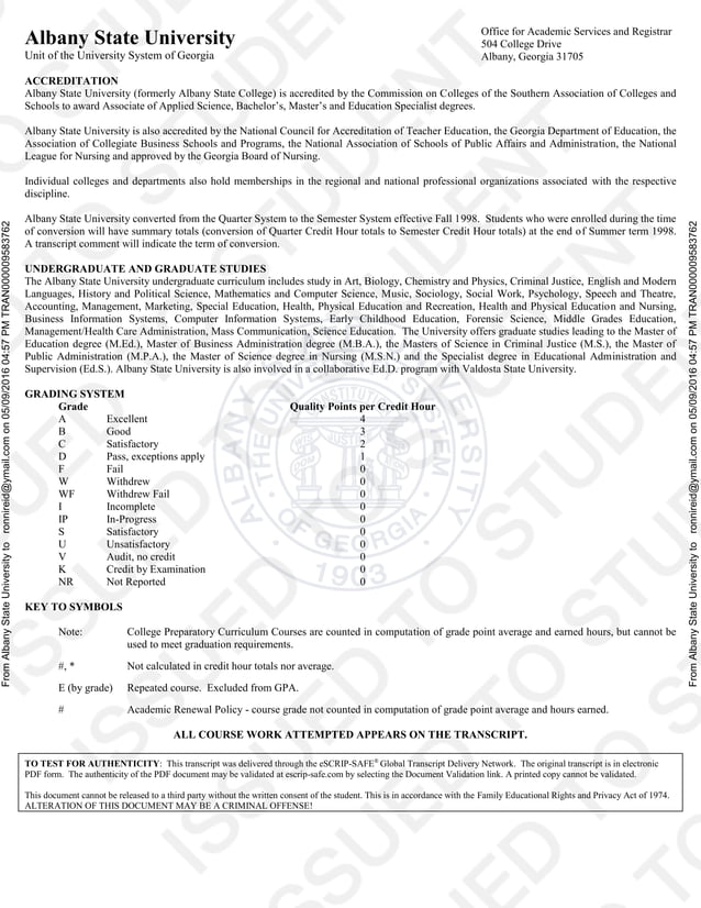 completed-transcript-9583762 ASU | PDF