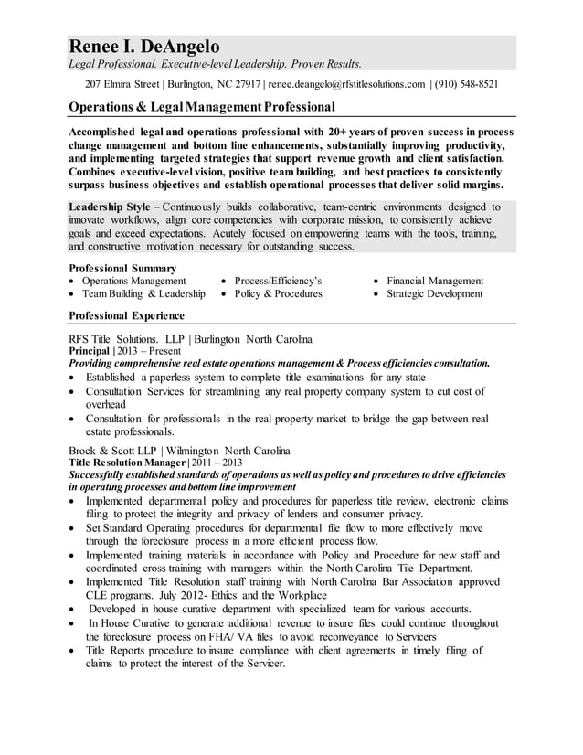 Renee DeAngelo Professional Resume 2015 | PDF
