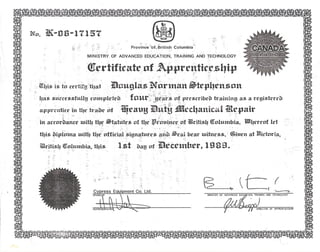 Trade Qualification Certificates | PDF | Vocational Training | Careers