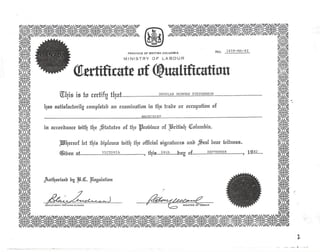 Trade Qualification Certificates | PDF | Vocational Training | Careers