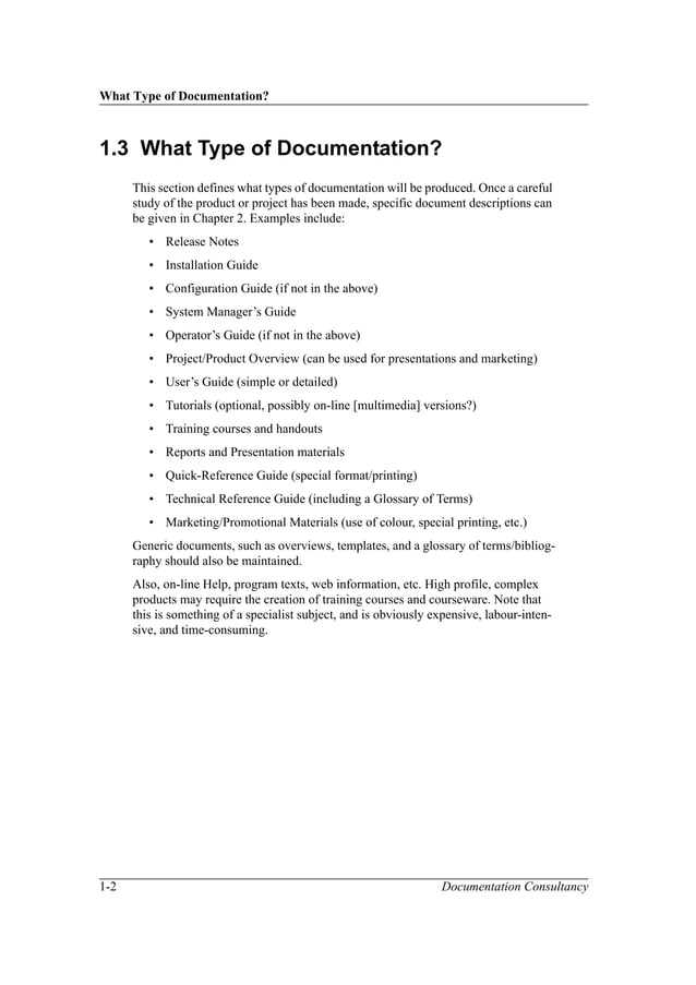 Documentation Plan Example | PDF
