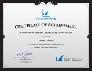 BT130-BarracudaLinkBalancerCertifiedSalesRepresentative | PDF