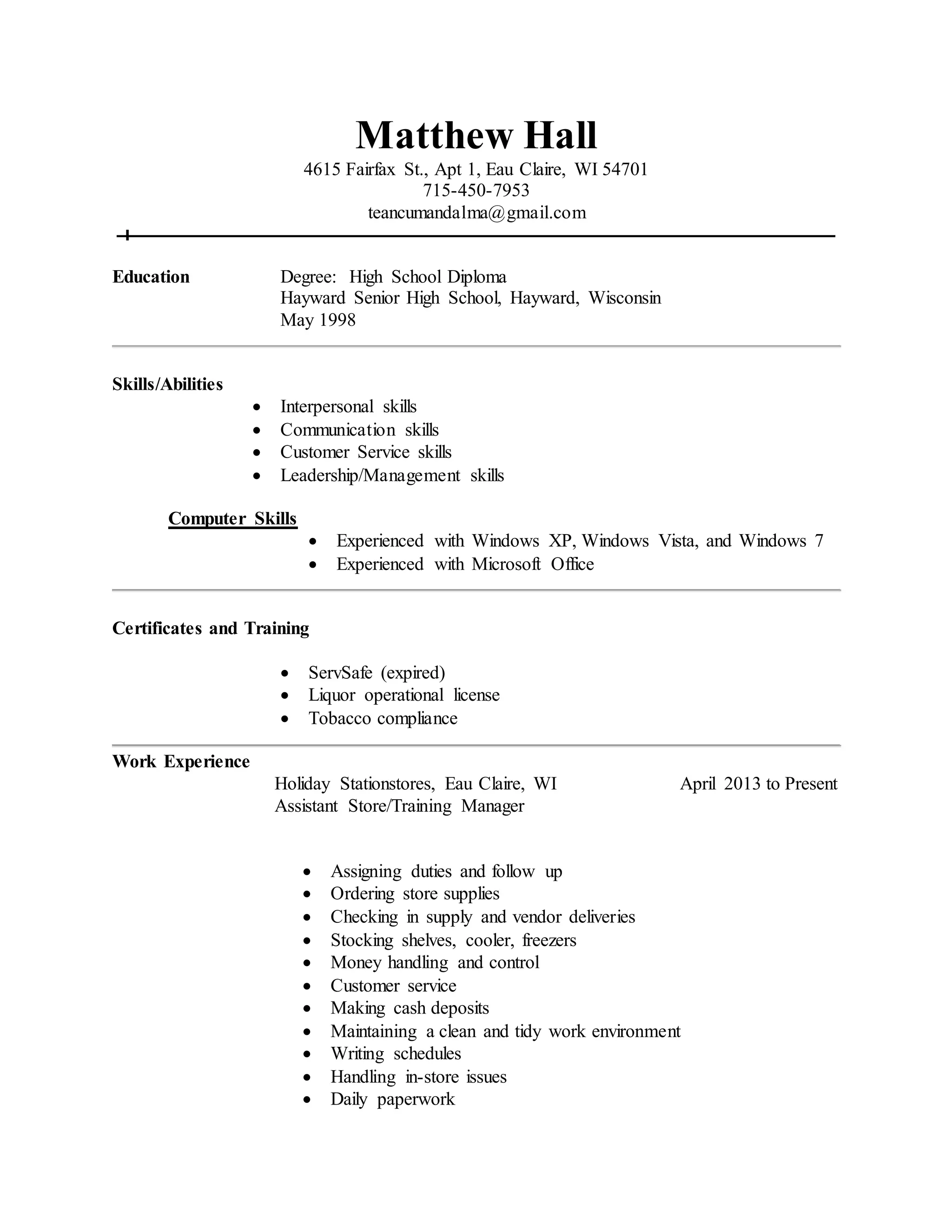 matthew resume | PDF